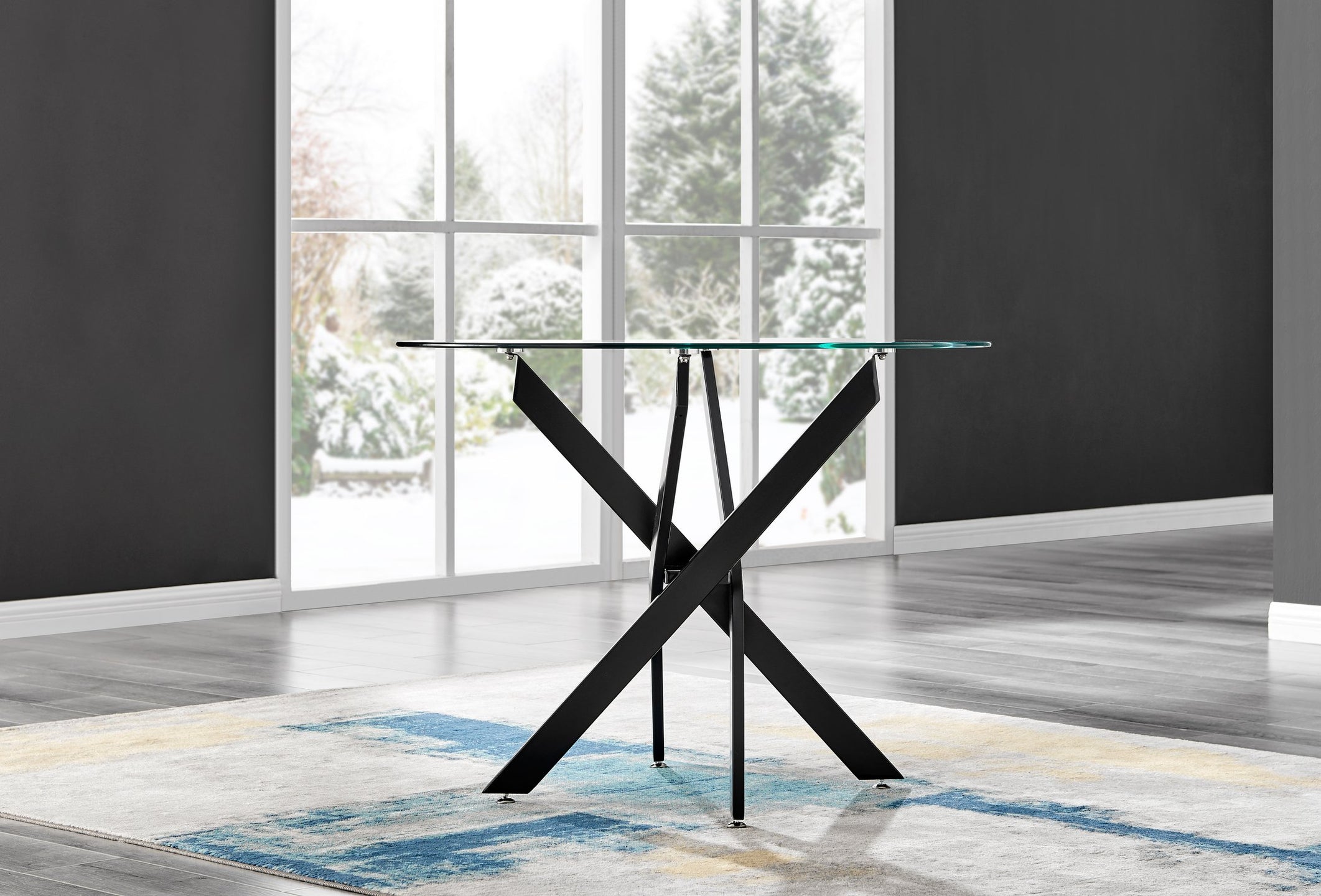 Novara Round Black Dining Table – furniturebox-uk